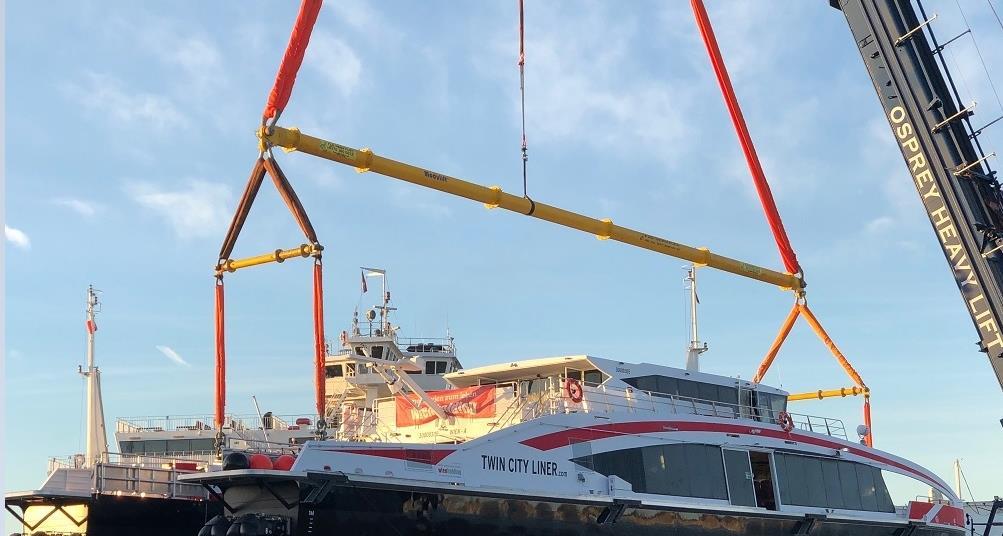 Launching a 72 ton catamaran ferry | News | Maritime Journal