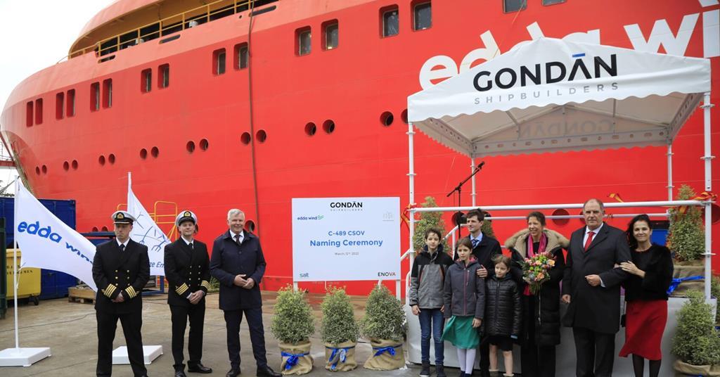 Gondan holds CSOV naming ceremony for Edda Wind | News | Maritime Journal